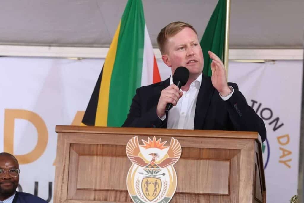 Public Works Minister Dean Macpherson and Deputy Sihle Zikalala Wrestle ...